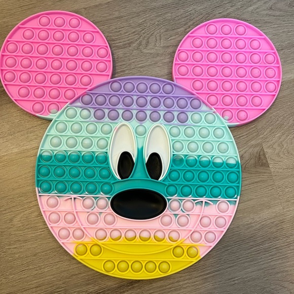 Toys | Xl Mickey Mouse Rainbow Pop It Fidget | Poshmark